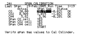 Span Calibration – Menu Page 24