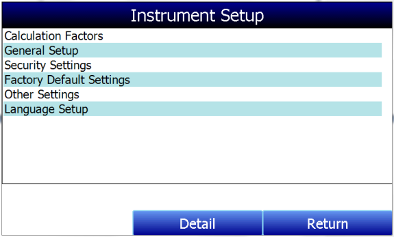 Instrument Setup