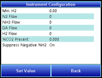 Instrument Configuration (Menu Option)